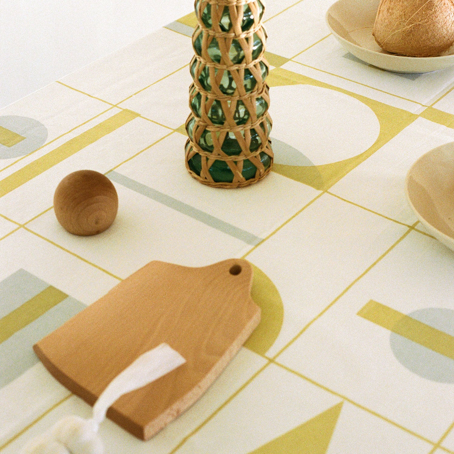 Gridscape Table Cloth- In Pistachio and Powder Blue – Current Shapes